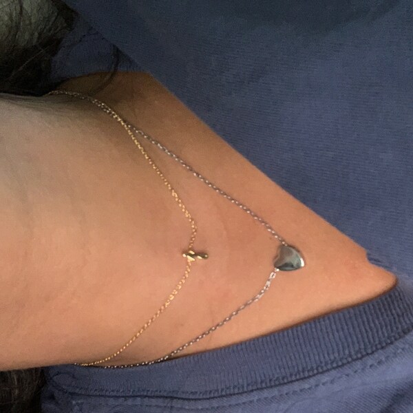 Tiny Gold Cursive Initial Necklace, Tiny Letter Necklace, Dainty ...