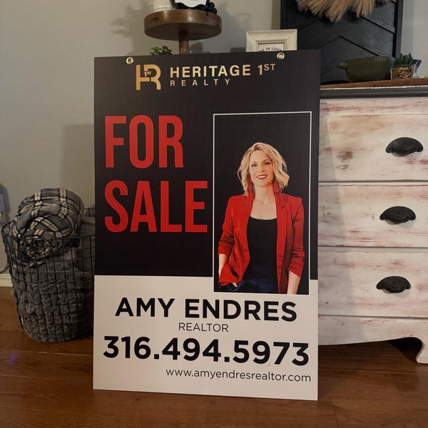 Custom Real Estate Sign PVC Post + Sign Panel & Rider, for Sale, Open ...