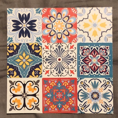 46 Tile Stickers Mini Tile Retro Boho Tile Vintage Bohemian Pattern ...