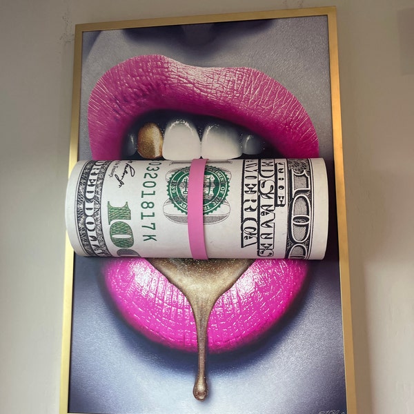 3D Sculpture of Pink Money Lips - Etsy