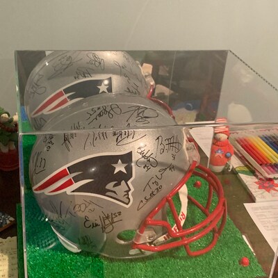 Acrylic Football Helmet Display Case With Mirror, Risers and Turf Base ...