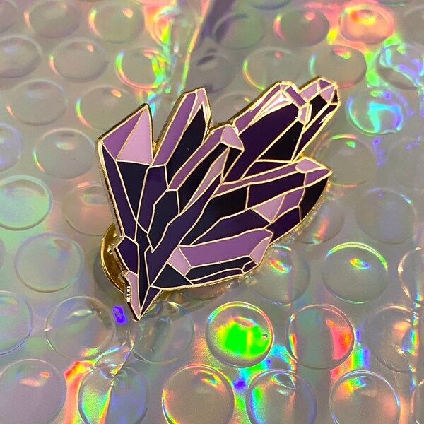 Amethyst Enamel Pin - Crystal Enamel Pin - Etsy