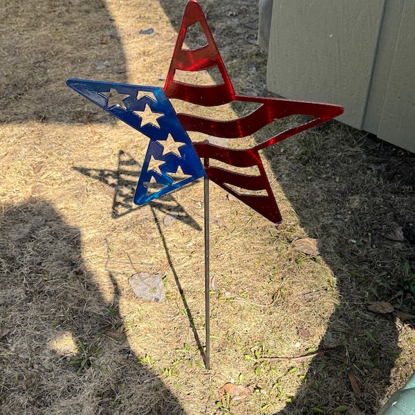 Star Shaped Metal Flag- Made in the USA, Garden Stake - Etsy