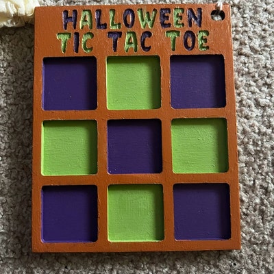 Wooden Halloween Tic Tac Toe Board Boo Basket Halloween Game Halloween ...