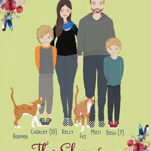Custom Family Portrait, Personalized Family Gifts, Digital Family ...