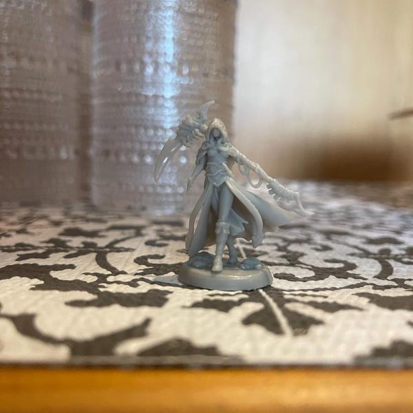 Female Necromancer Miniature Warrior With Scythe Mini Dnd Female Reaper ...