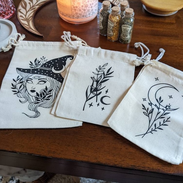 Crystal Bag | Tarot Bag | Oracle | Canvas | Herb | Runes | Pendulum ...