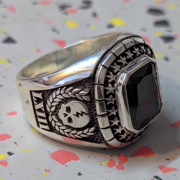 Silver Custom College Class Ring, School Ring,signet Ring, Graduation ...