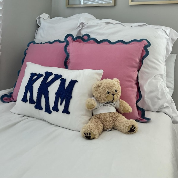 Monogram Custom Punch Needle Pillow, Embroidery Gift for Couple ...