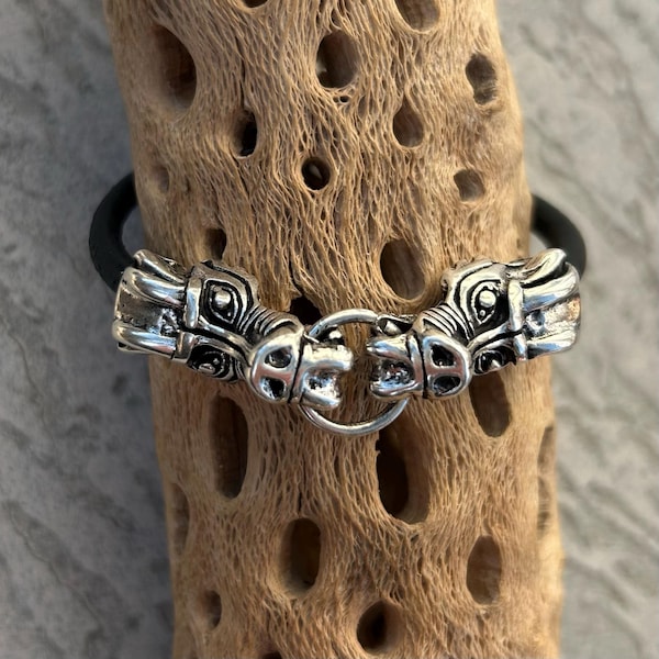 C0098>>made in EUROPE Zamak Dragons Connector for 5mm Round Leather ...
