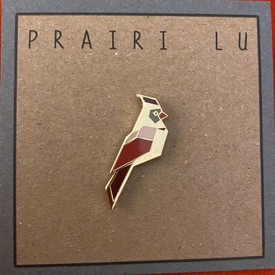 Female Cardinal Enamel Pin Enamel Pin, Cardinal, Birds, Lapel Pin ...