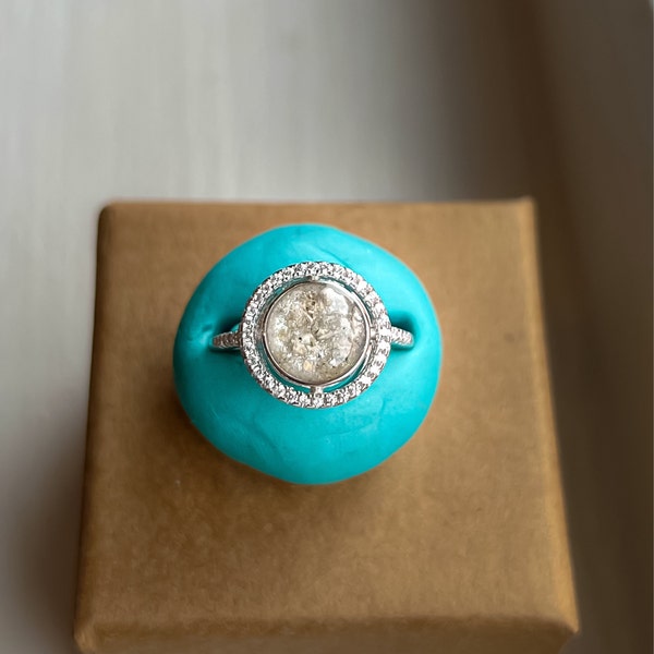 Keepsake Breast Milk Resin Ring Settings Round Solid Back 925 Sterling ...