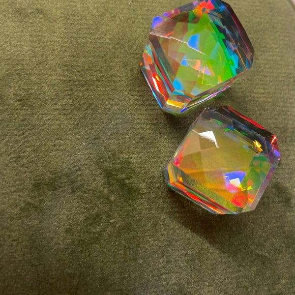 Rainbow Mystic Topaz Gemstone 112ct Rainbow Mystic Topaz Stone Cube Cut ...