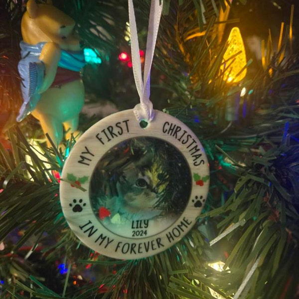 Puppies First Christmas Ornament Custom Dog Picture Ornament ...