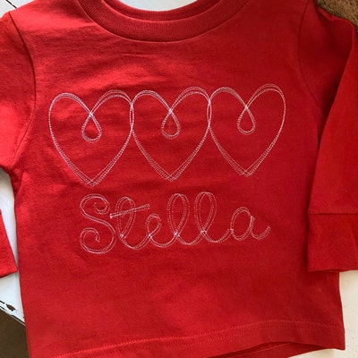 Heart Trio Scribble Stitch Embroidery Design 5x7 6x10 8x8 8x12 - Etsy