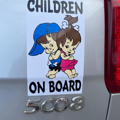 Kids on Board Safety in Car Vehicle Sign Little Children Boy Girl Human ...