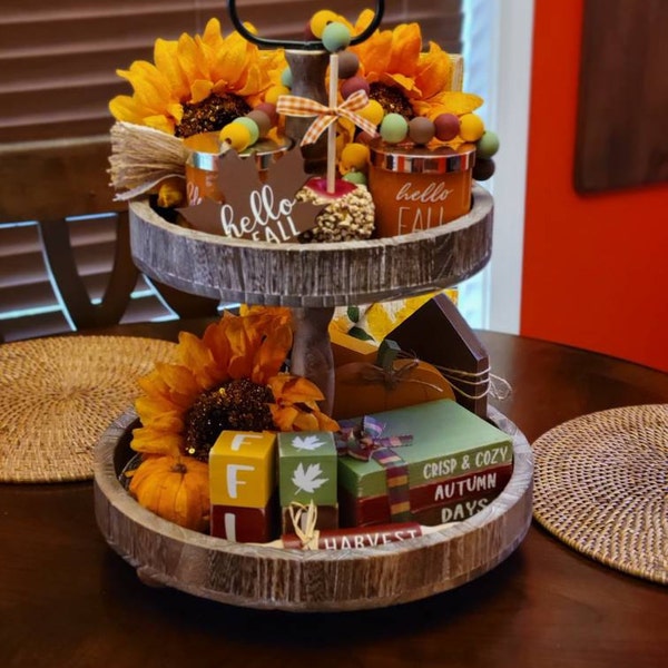 Hello Fall Tiered Tray Decor - Etsy