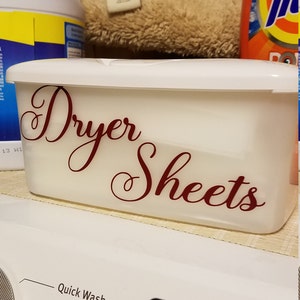 Dryer Sheets Label Decal / Laundry Room Decor / Laundry Dryer Sheets ...
