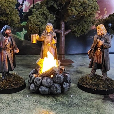 Miniature 1 Campfire With Flickering LED Light Flame for - Etsy