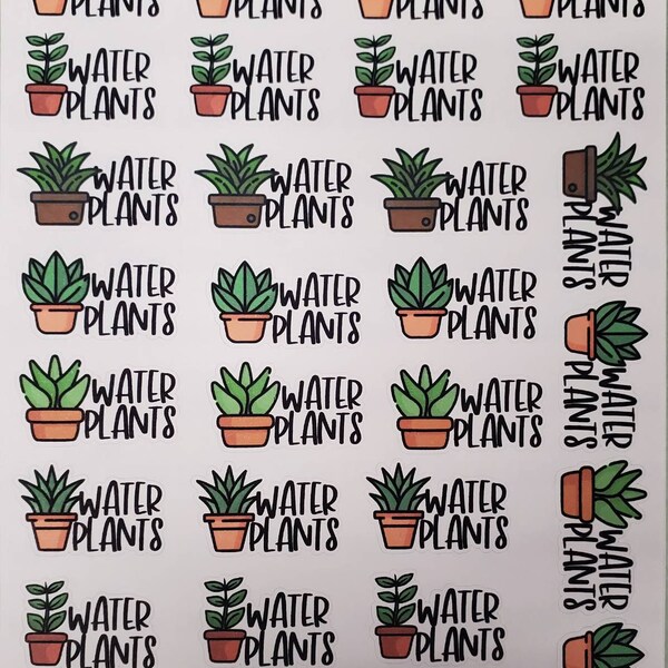 Water Plants Planner Stickers, Potted Plants, House Plants - Etsy