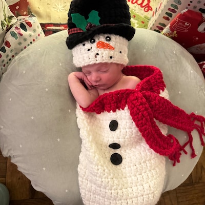Snowman Set Newborn Prop Swaddle Sack, Snowman Cocoon NEWBORN ...