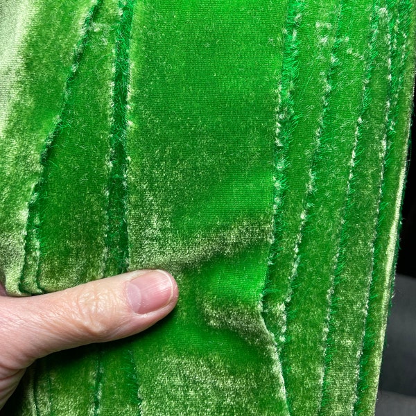Hand Dyed Bright Kelly Green Silk Velvet Ribbon ( 4 Widths to Choose ...
