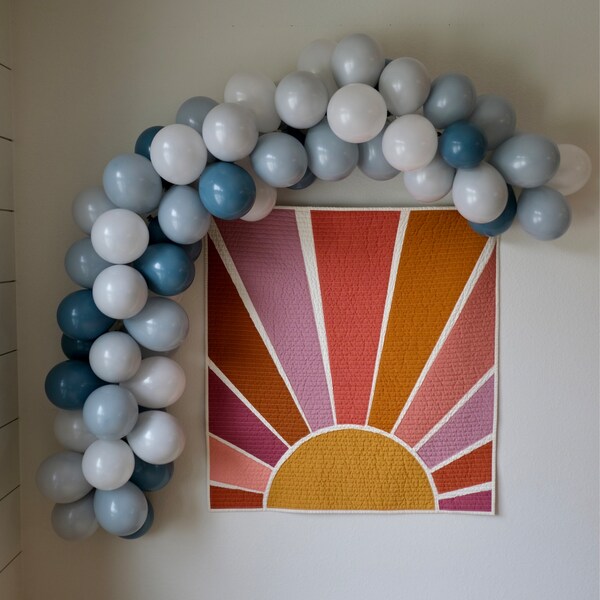 Pacific Balloon Garland Kit With Shades of Blue Slate Blue Dusty Sand ...