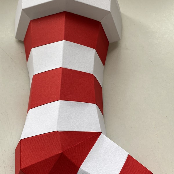 Christmas Sock Papercraft 3D DIY Low Poly Paper Craft Holidays ...