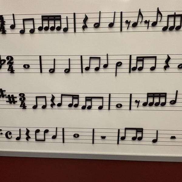 1.75" Staff Size Magnetic Music Notes - Made in USA - Etsy
