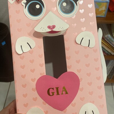 Cat Valentine Bag or Box Printable Decor Kit 3D Snout, Paws, Tail ...