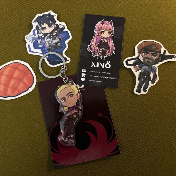 Valorant Clear Acrylic Epoxy Keycharms, Cute Chibi Agents Keychains ...