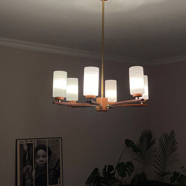 Vintage Ceiling Light 1970s Acrylic Glass Brown-grey Brown Pendant ...