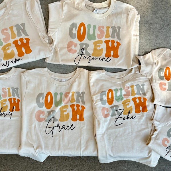 Personalized Groovy Cousin Crew Kids Shirt - Retro Custom Matching Cousins Shirts - Cousin Trip ...