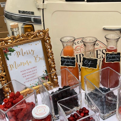 Mimosa Bar Sign Juice Labels Christmas Mimosa Bar Sign Printable Merry ...