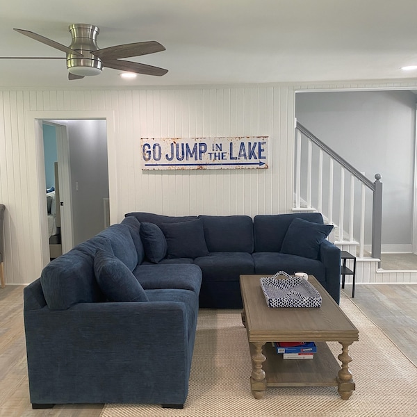 Go Jump in the Lake Sign Lake Life Farmhouse Wall Decor Large Rustic ...