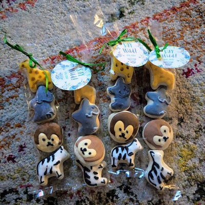 Mini Zoo Animal Birthday Sugar Cookies 1 Bag Safari Birthday Party ...