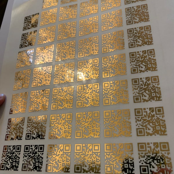 Clear QR Code Sticker Metallic Foil Business QR Code Social Media QR ...