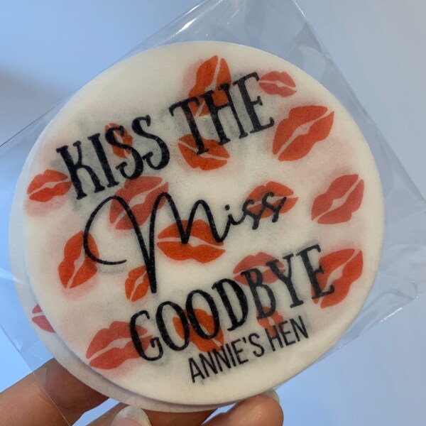Personalised Kiss the Miss Edible Drink Toppers (1 Sheet) - Etsy UK