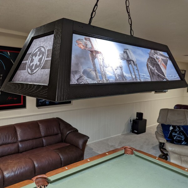 44" Pool Billiard Table Light, BLUE BILLIARDS, Back Lit Game Table ...