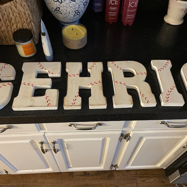 Vintage Baseball Name, Baseball Letters, Personalized Baseball Name ...