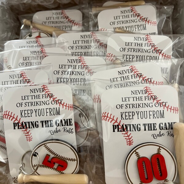 Baseball Swag Baseball Keychain Team Gifts Bag Tags Stocking Stuffer ...
