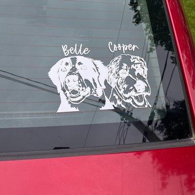 Custom Pet Car Decal Dog/cat Vinyl Decals Laptop Decal Pet Portrait Pet ...