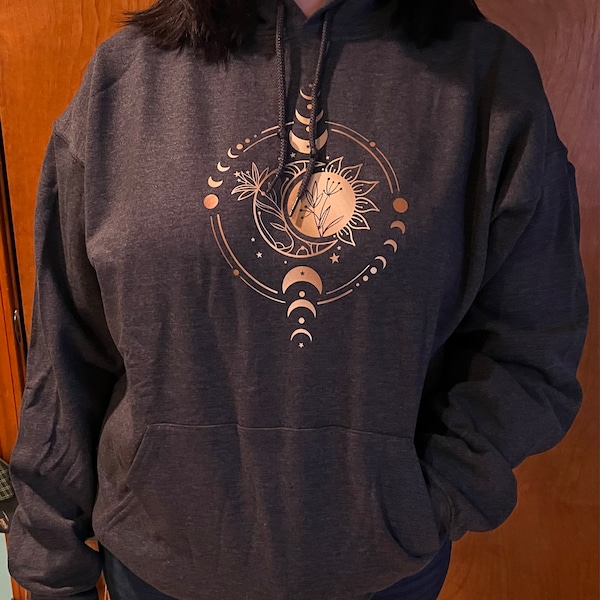 Mystic Moon and Sun Sweatshirt, Mystical Moon Phase Sweater, Moon Phase ...