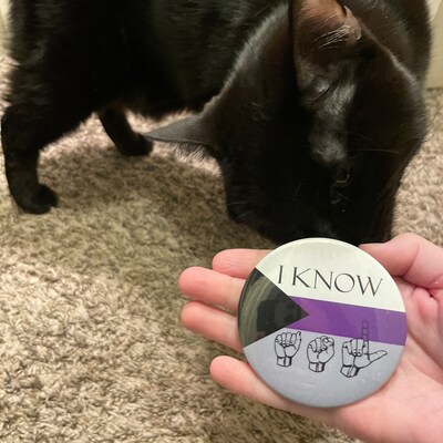 Asl Pin I'm Learning ASL Button With Name Personalized - Etsy