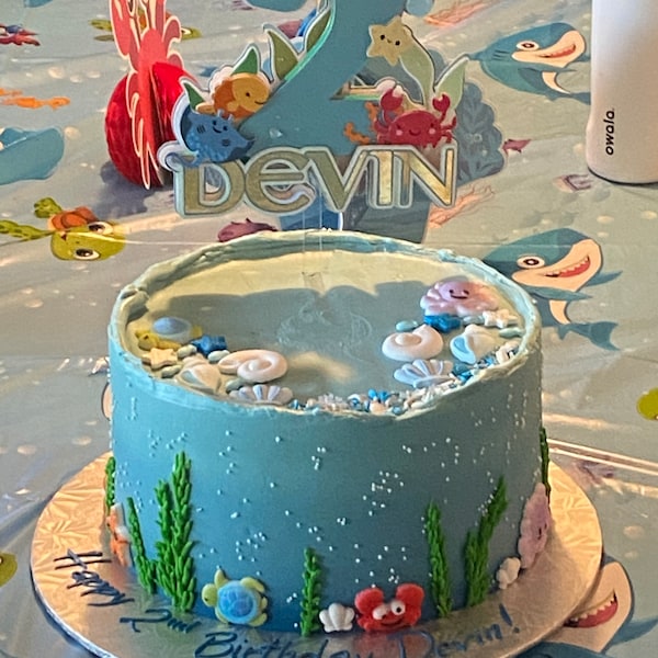 Under the Sea Cake Topper, Ocean Party, Sea Animals Cake Topper - Etsy