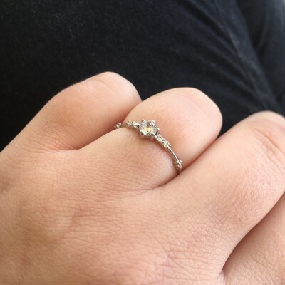 Simple & Dainty 925 Sterling Silver Promise Ring for Her, Unique Womens ...