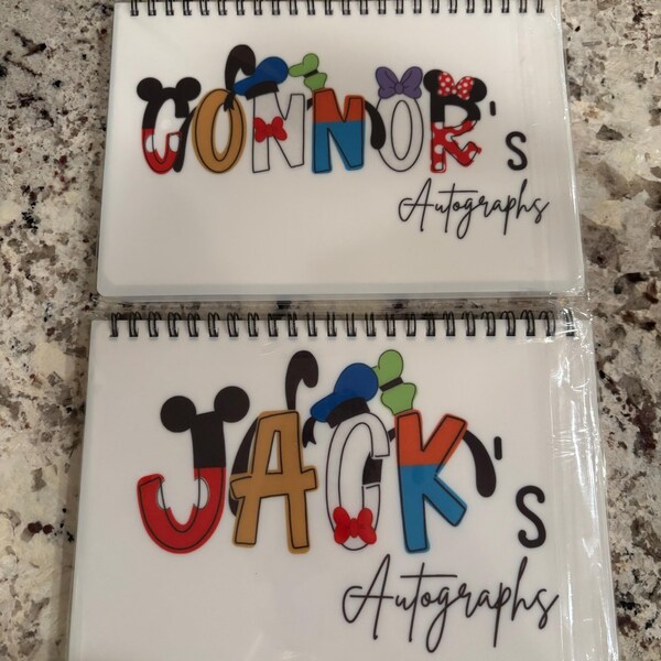 Personalized Name Autograph Book, Custom Amusement Theme Park Signature ...