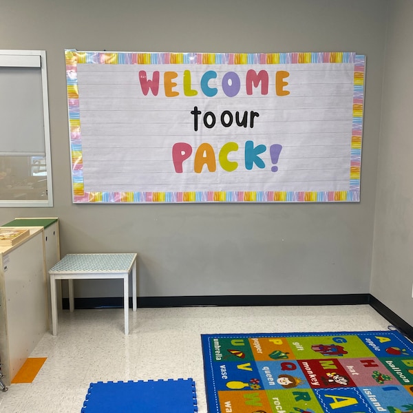 Back to School Crayon Bulletin Board Kit: Rainbow Classroom Decor ...