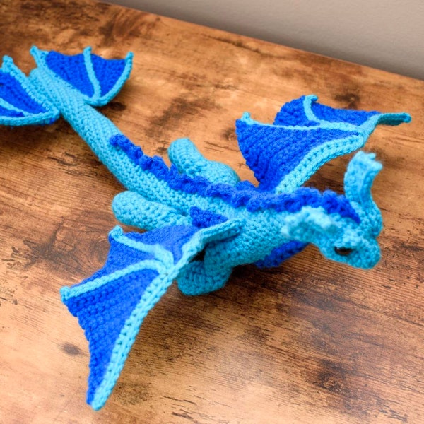 Elemental Water Dragon Crochet Amigurumi Digital PDF Pattern by Crafty ...