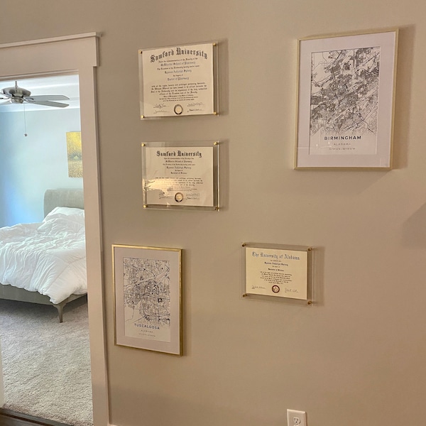 Acrylic Floating Frame: Diploma, Document, Photo - Custom Sizes - Etsy